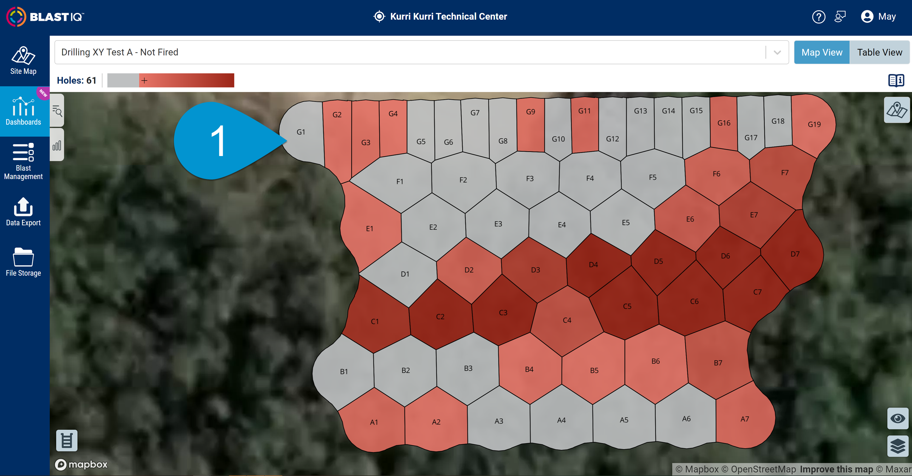 BlastIQ™ Insights - Drilling XY Position Dashboard – Orica