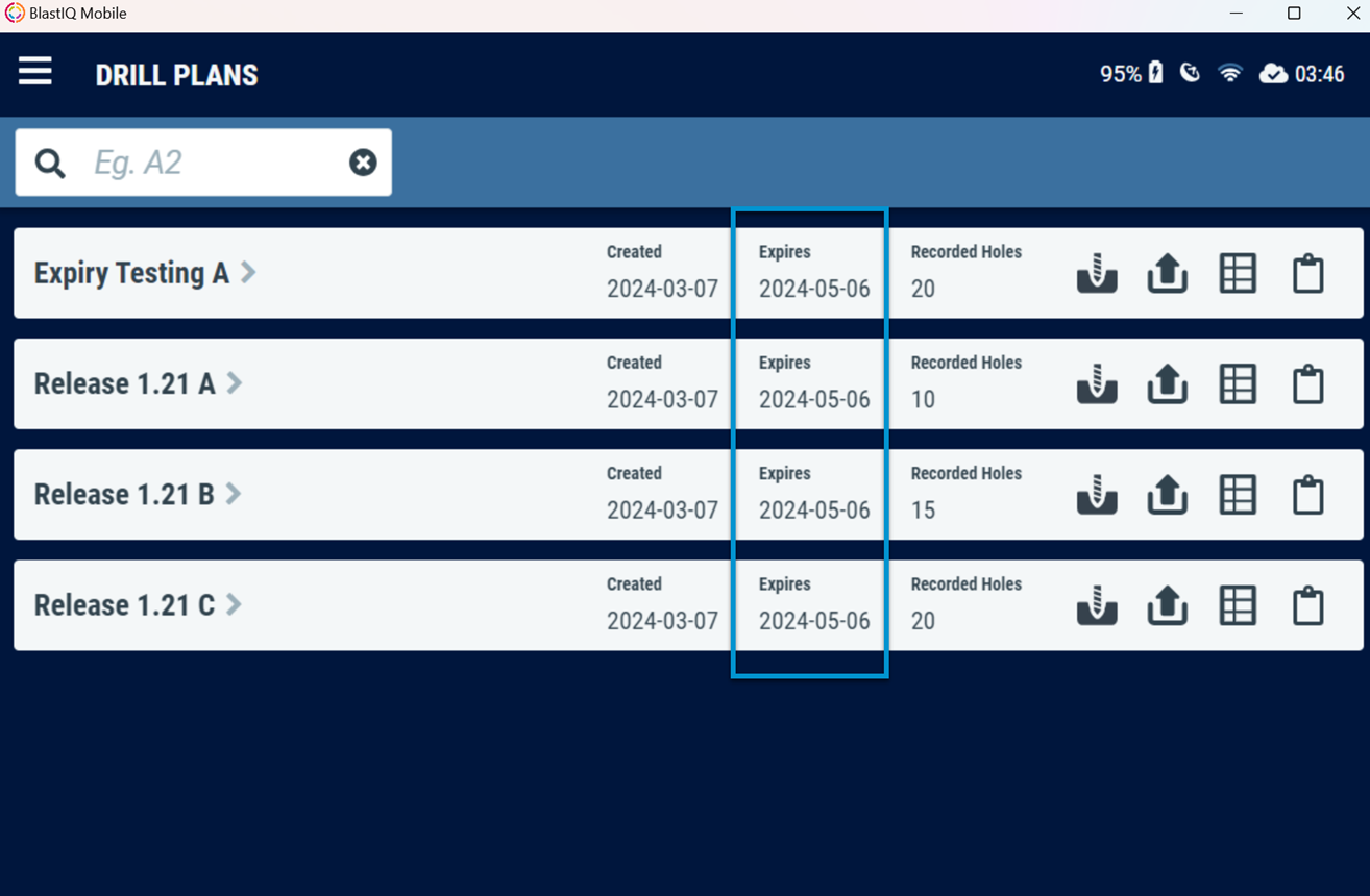 BlastIQ™ Mobile - Expiring, Fired and Deleted Plans – Orica