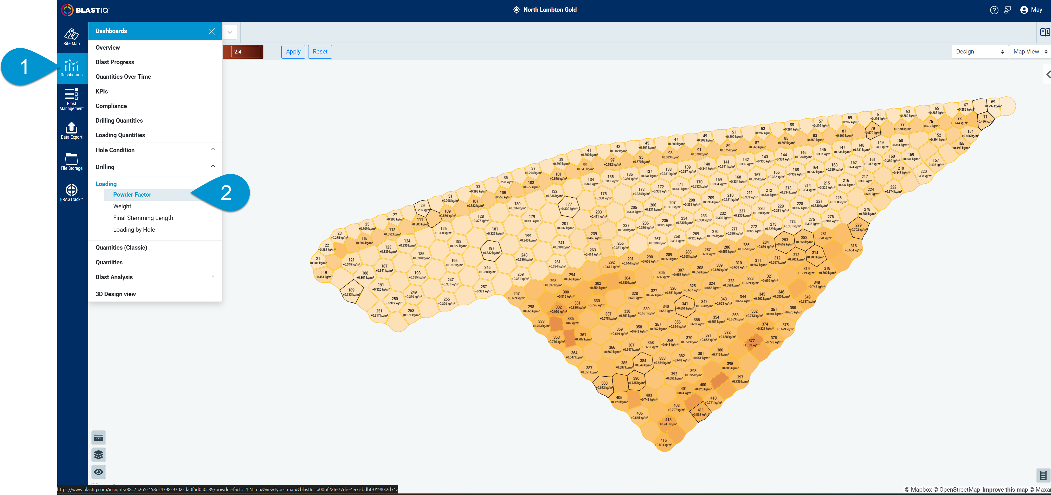 BlastIQ™ Insights - Powder Factor Dashboard – Orica